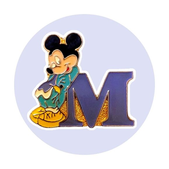 Disney | Accessories | Mickey Mouse Disney Vintage Pin 8s Mickey M Monogram Letter | Poshmark